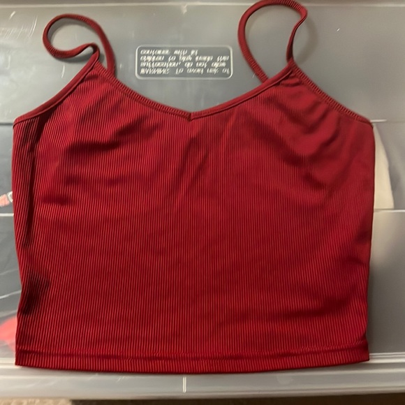 Tops | Red Cropped Tank Top | Poshmark